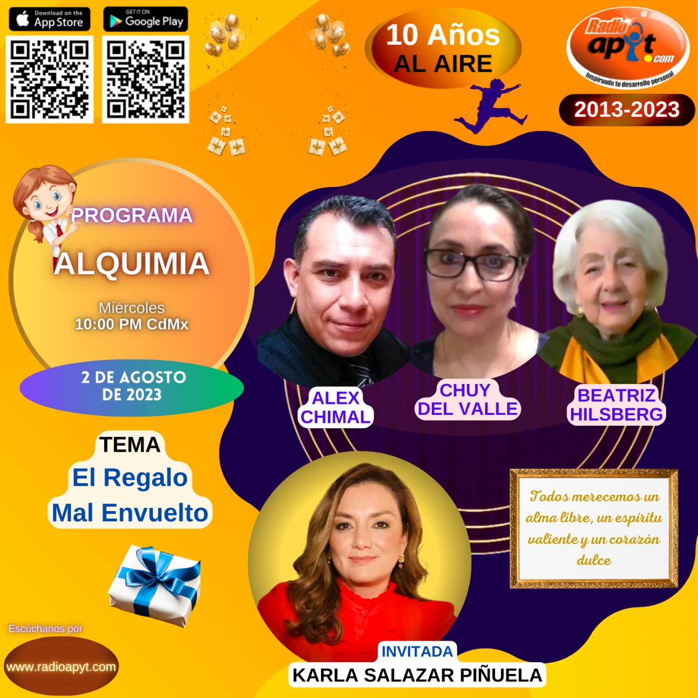 Programa 60 - El Regalo Mal Envuelto - Invitada: Karla S. Piñuela - 02 de Agosto de 2023 ...